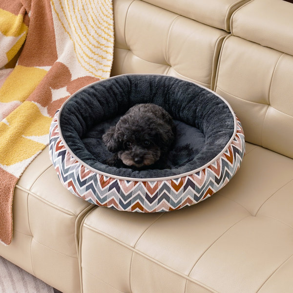 Tucker Murphy Pet™ Soft Plush Round Pet Bed Calming Donut Dog Bed for Small Medium Large Dogs ...